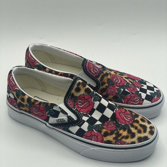 Vans | Shoes | Vans Classicslipon Rose Checkerboard Leopard Animal ...